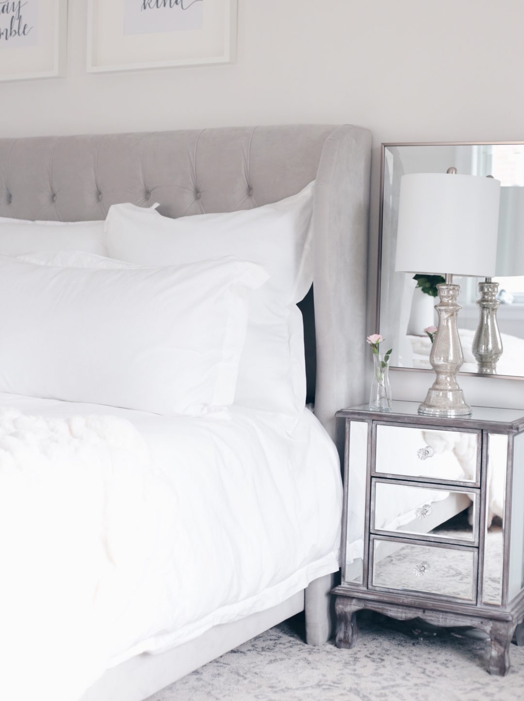 Organic White Bedding - Spring Master Bedroom Refresh